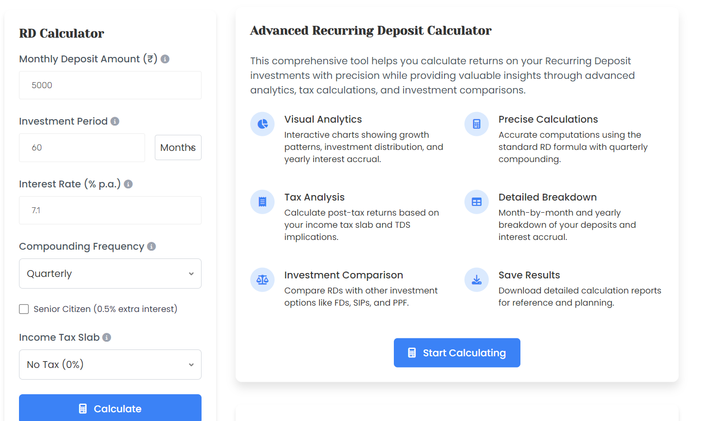 RD Calculator - mastercalculator.in